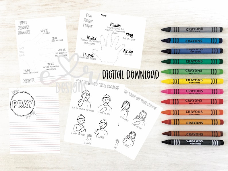 How to Pray / Five Finger Prayer Sheet / Sign of the Cross / Prayer ...