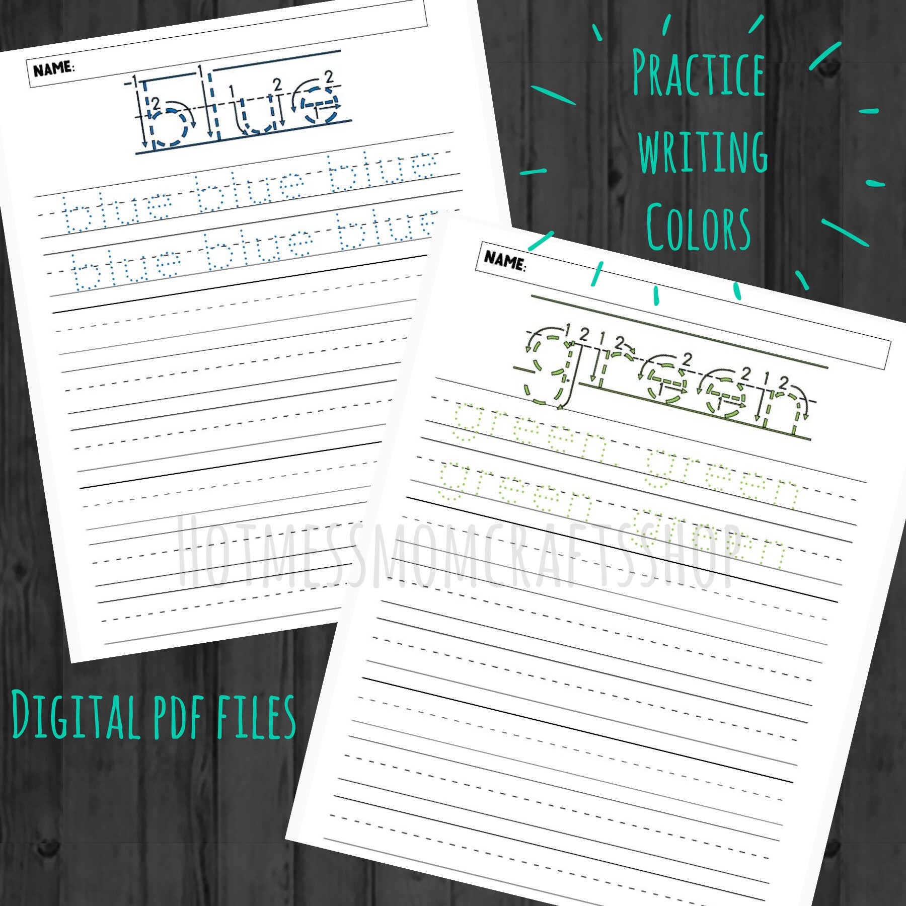 COLOR NAME TRACING Printable - Etsy