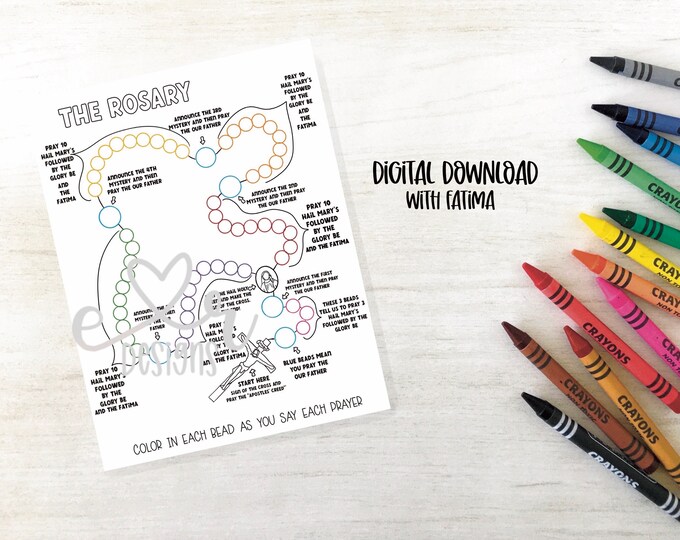 Rosary Coloring Book, Catholic Rosary, How to Pray the Rosary for Kids ...