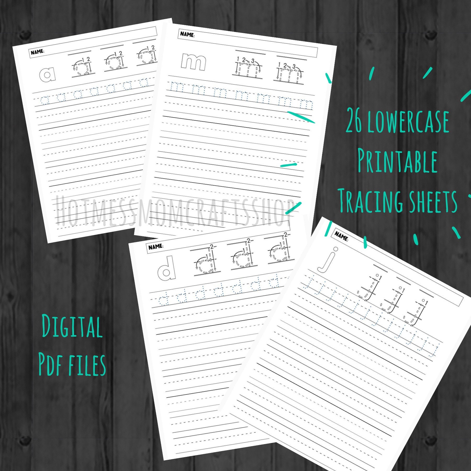 Lowercase Letter Tracing Sheets - Etsy