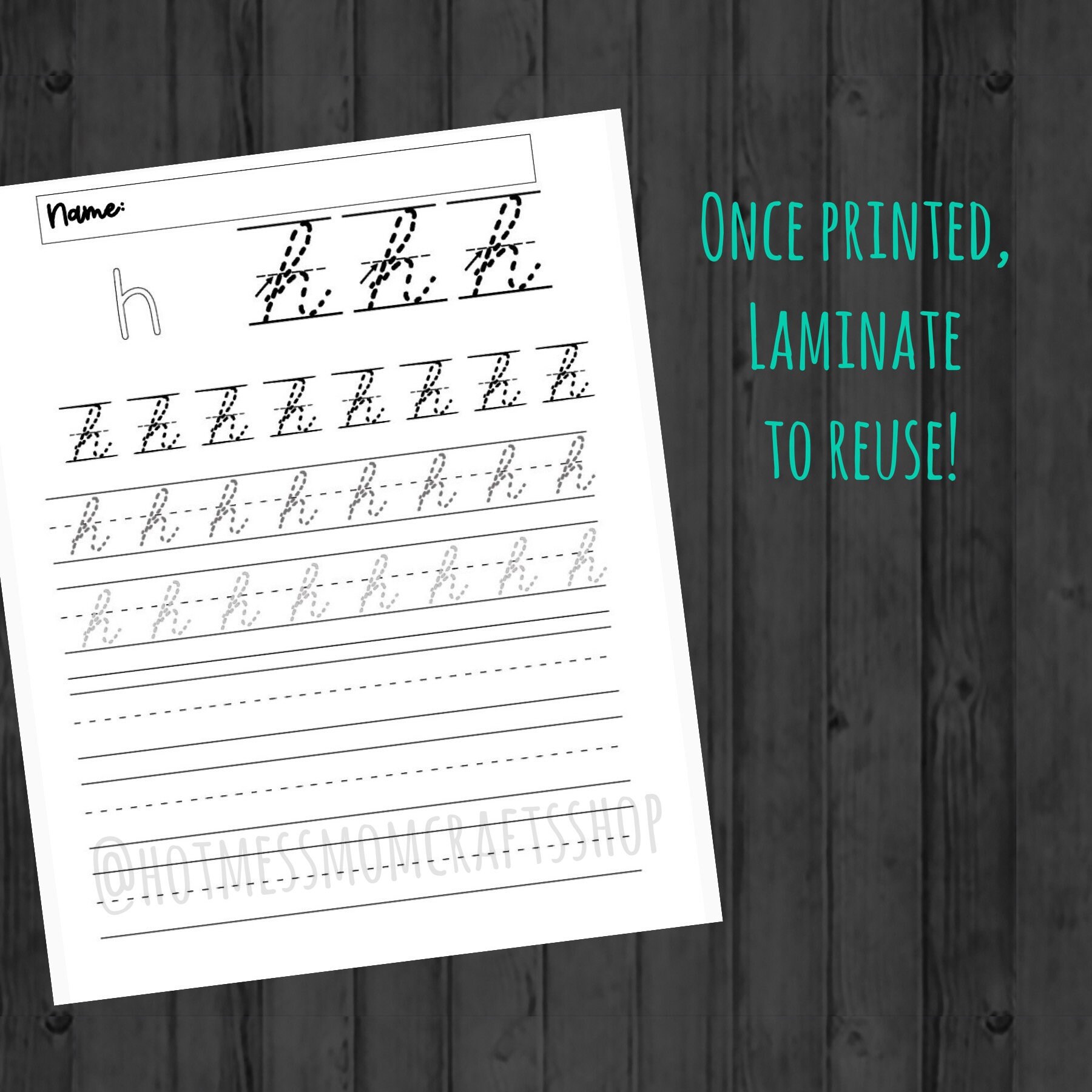 Lowercase Cursive Tracing Sheets - Etsy