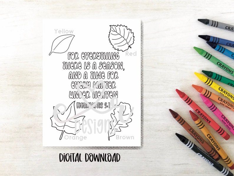 Ecclesiastes 3:1 Coloring Sheets / Bible Verse / Catholic Prayer ...