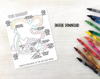 Rosary Coloring Book, Catholic Rosary, How to Pray the Rosary for Kids ...