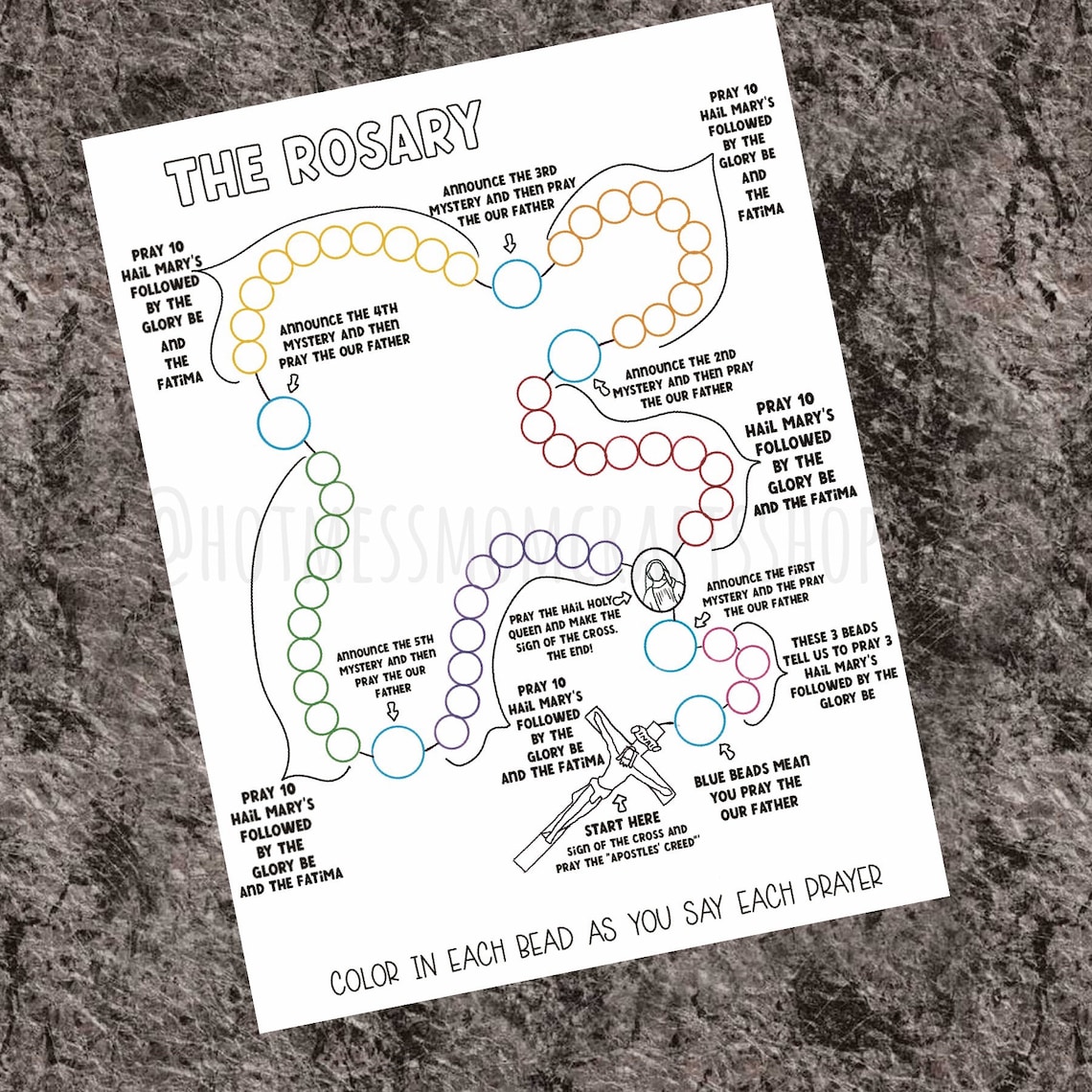 Rosary Coloring Sheet / Kids / Catholic / How to Pray the - Etsy