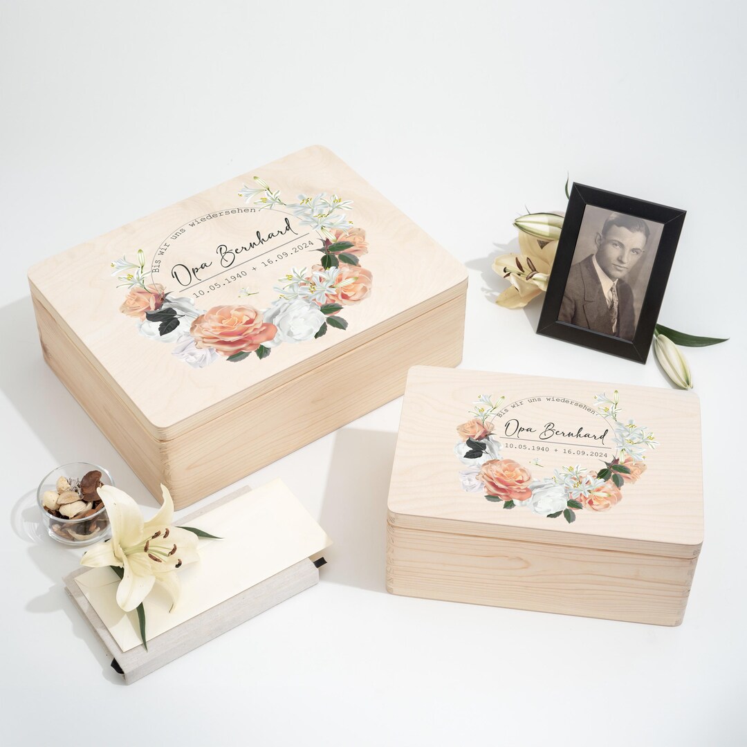 Funeral Box With Flower Wreath Motif - Etsy