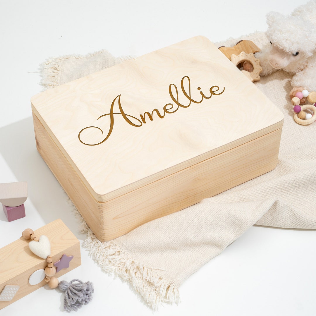 Baby Memory Box as a Gift for Birth or Baptism | Engraved Personalized ...