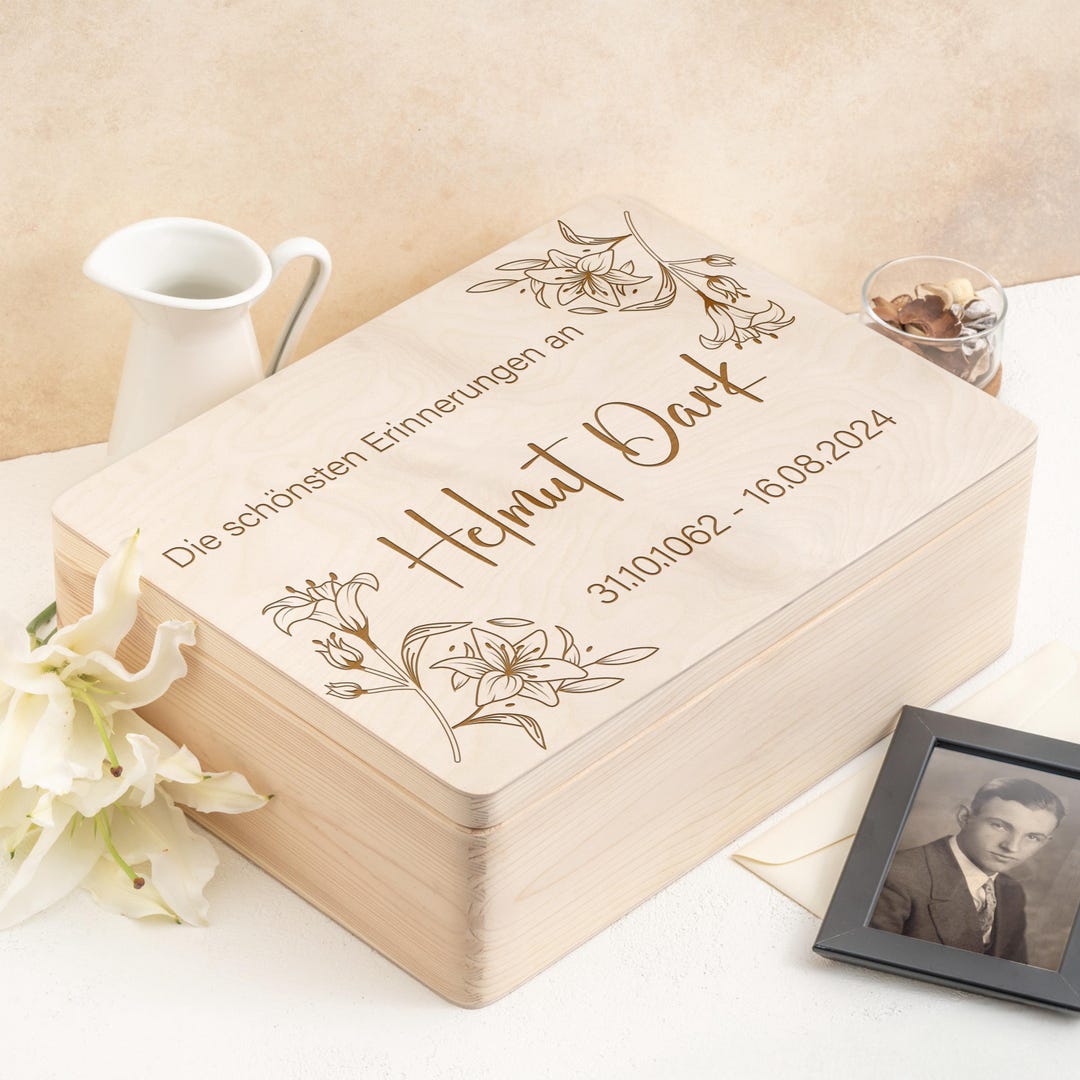 Personalized Mourning Box Memory Box Commemoration of a Beloved Family ...