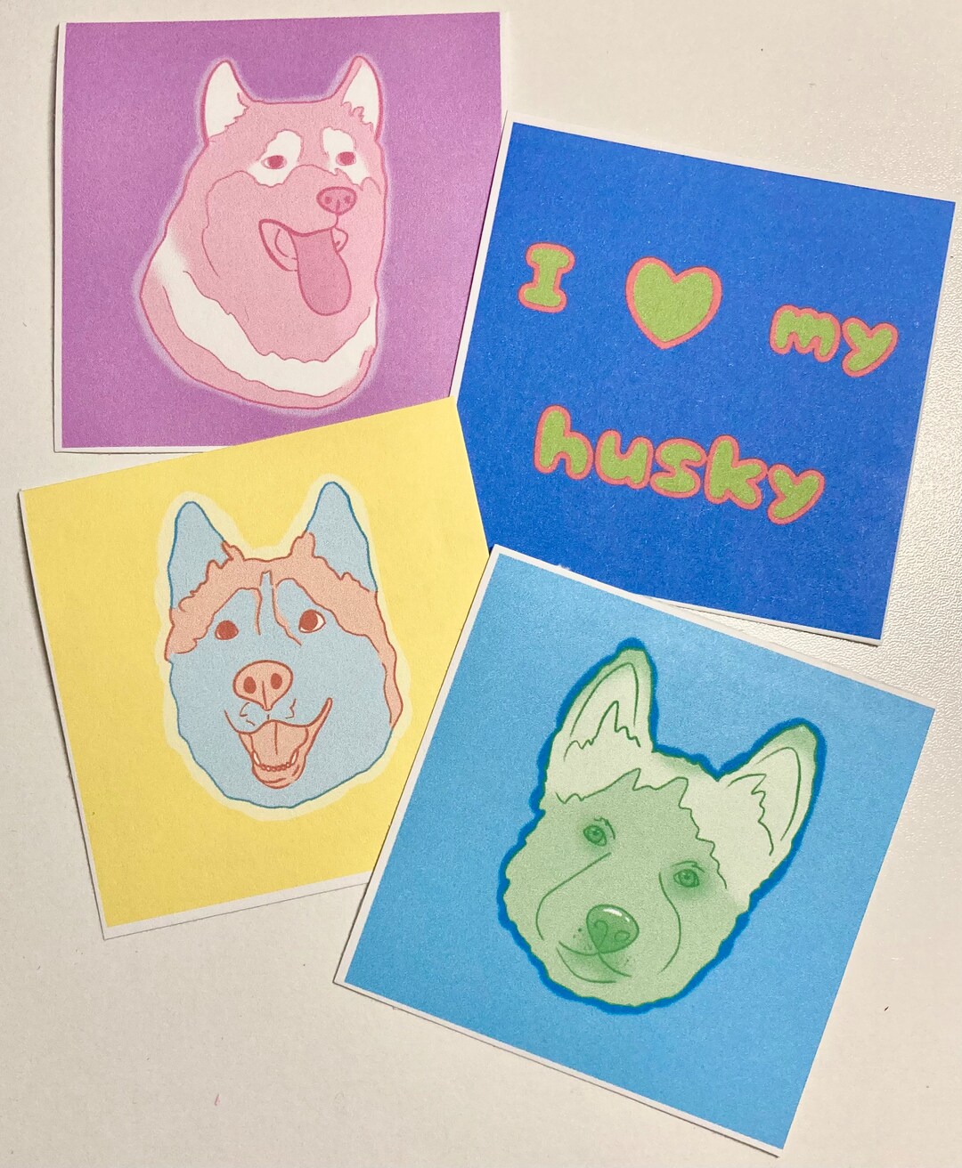Husky Stickers! Set of 4! - Etsy