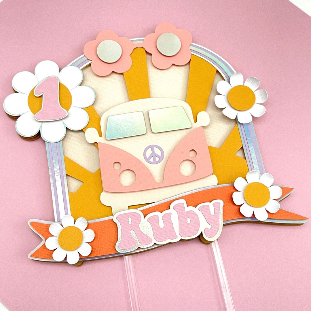 Groovy One Birthday Cake Topper | One Groovy Baby | Two Groovy | Four ...