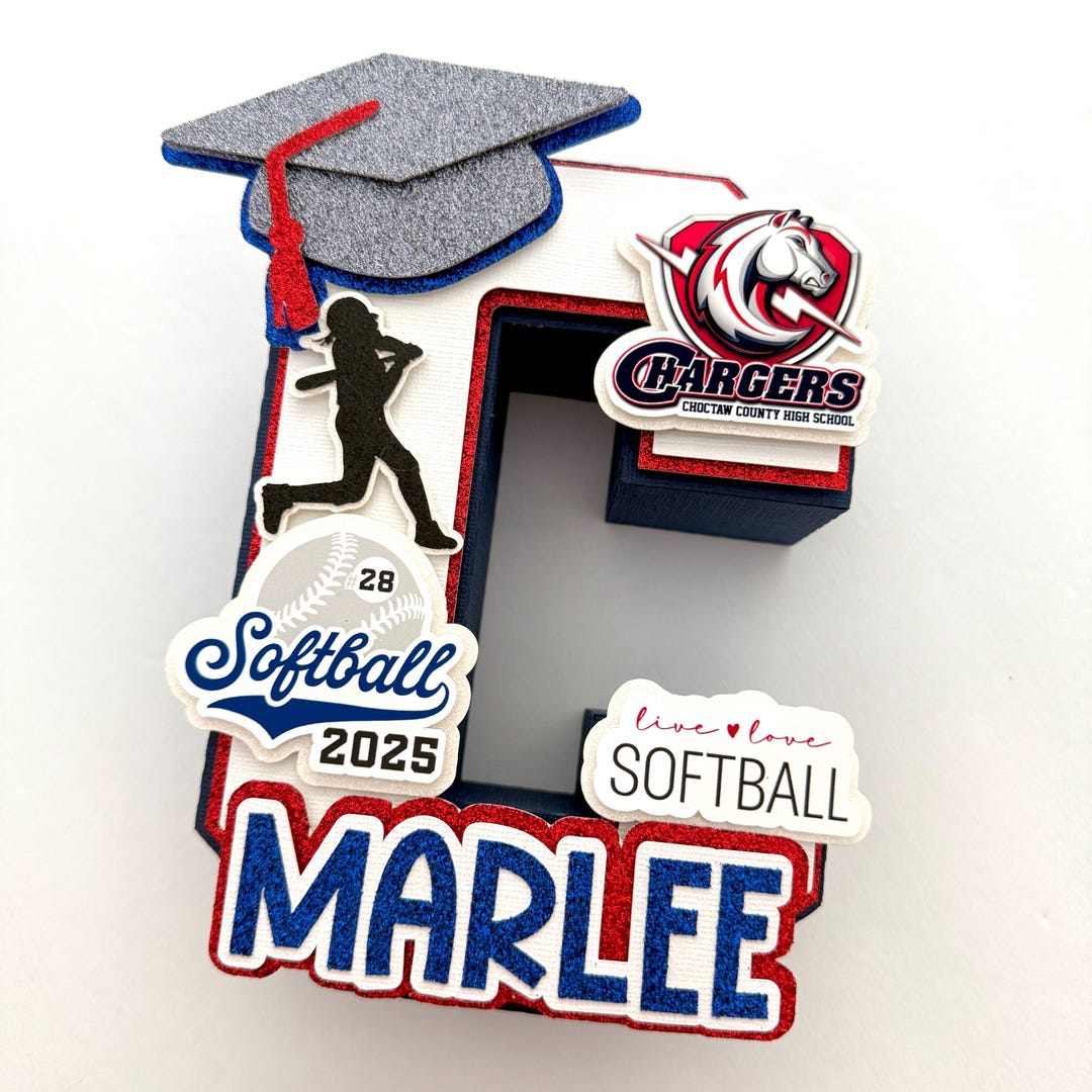 Softball Team Gifts 3D Letter | Personalized Softball Gift | Senior ...