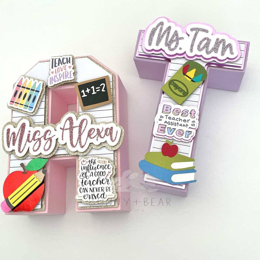 Teacher Gifts 3D Letter Personalized Teacher Gifts Teacher - Etsy