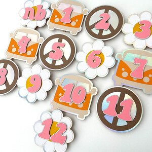 Groovy One Monthly Photo Banner Garland | One Groovy Babe Milestone ...