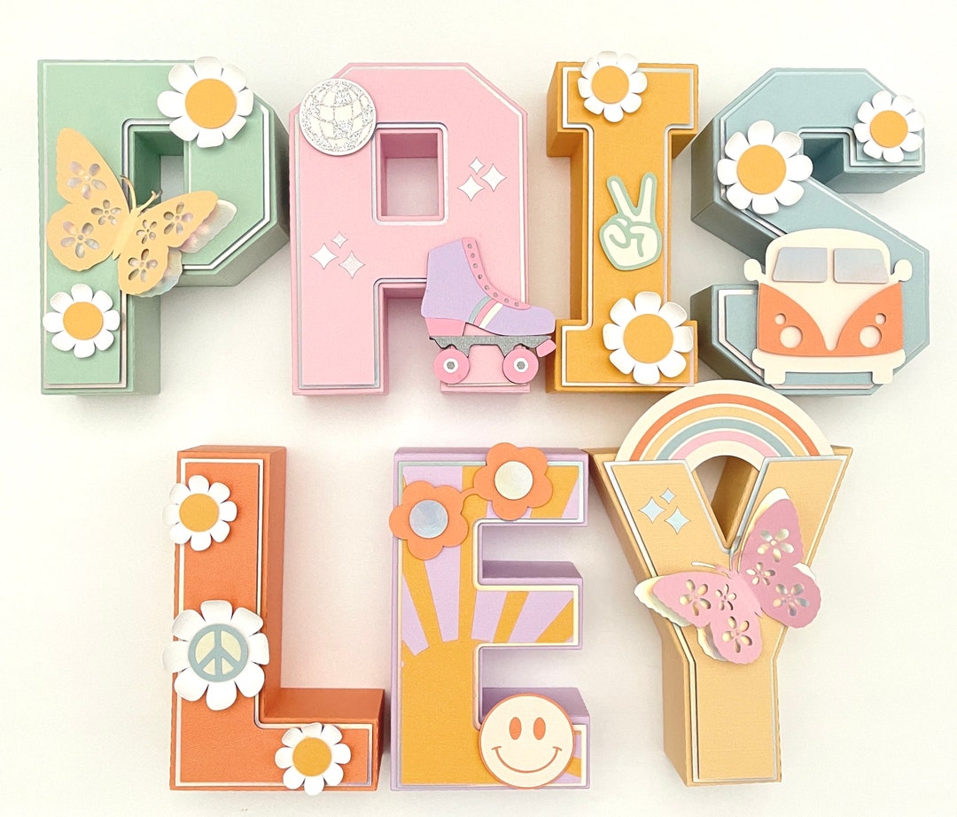 Groovy Birthday 3D Letters Groovy One Two Groovy One - Etsy