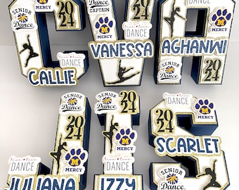 Cheer Team Gifts 3D Letter Personalized Cheerleader Gift Cheer Coach ...