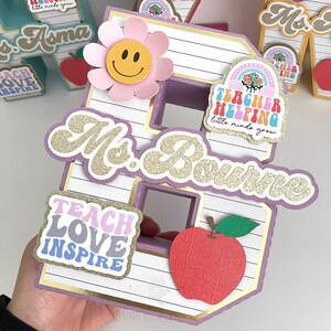 Groovy Teacher Gifts 3D Letter | Retro Personalized Teacher Gift ...
