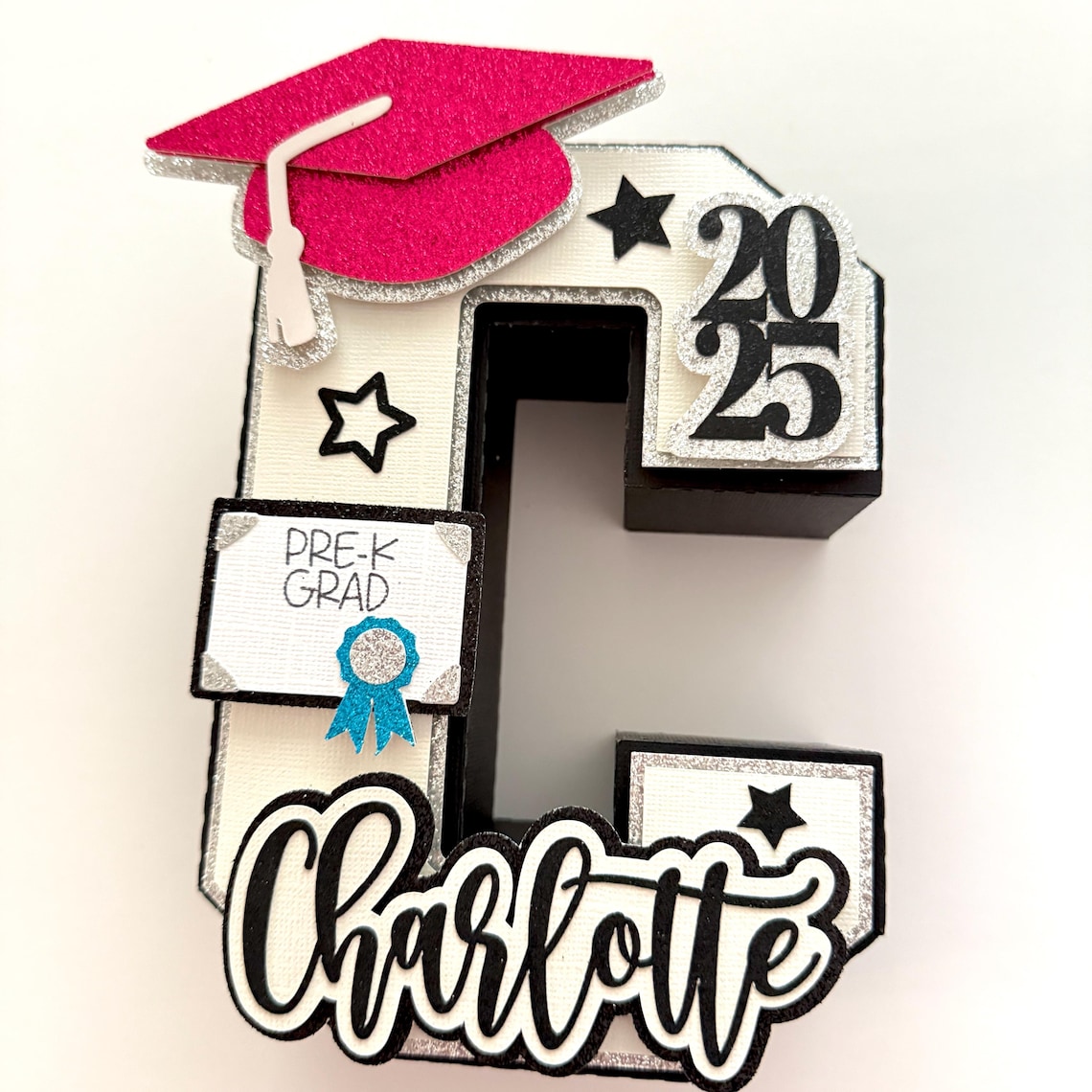 Personalized 3D Graduation Letter: Pre-k, Kindergarten Grad Gift - Etsy