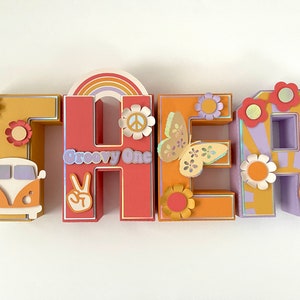 Groovy Birthday 3D Letters | Groovy One | Two Groovy | One Groovy Babe ...