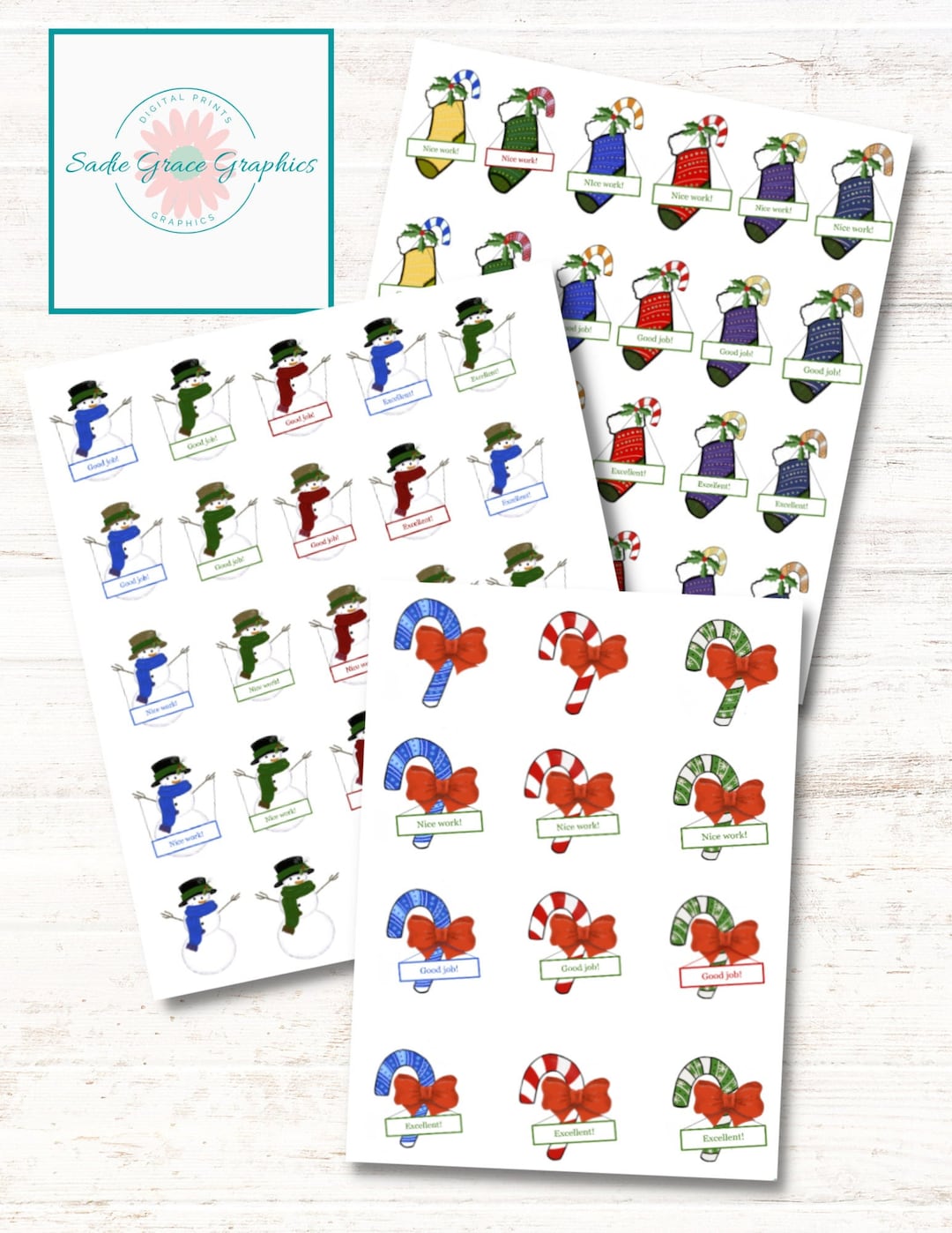 Digital Christmas Stickers for Teachers - Etsy
