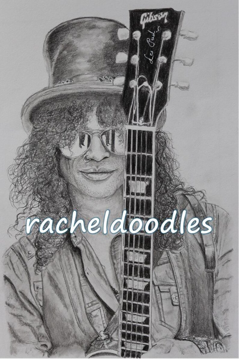 Pencil Drawing of Gnr Guitarist Slash - Premium Matte Paper Poster - Etsy