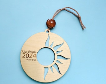 2023 Annular Solar Eclipse Wood Ornament - Etsy