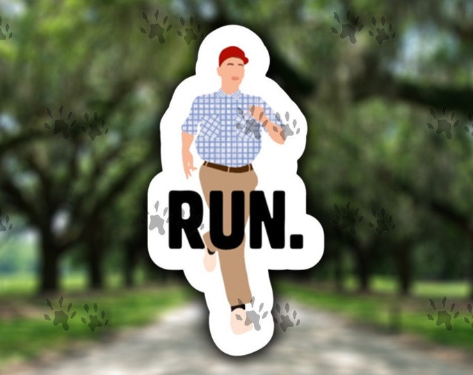 Forrest Gump Sticker, WHITE Run. Sticker, Run, Running, Forrest Gump ...