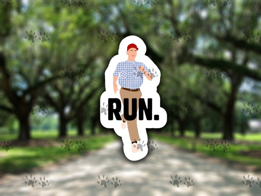 Forrest Gump Sticker, WHITE Run. Sticker, Run, Running, Forrest Gump ...