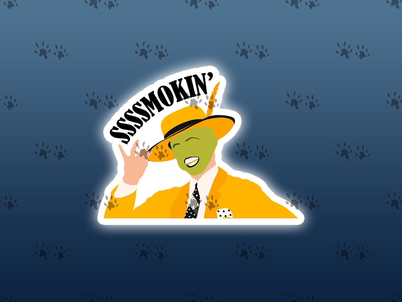 The Mask Smokin' Movie Sticker 90's Movies - Etsy
