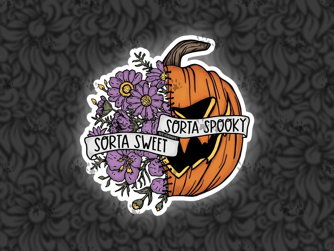 Sorta Sweet, Sorta Spooky Sticker, Halloween, Pumpkin, Spooky, Funny ...