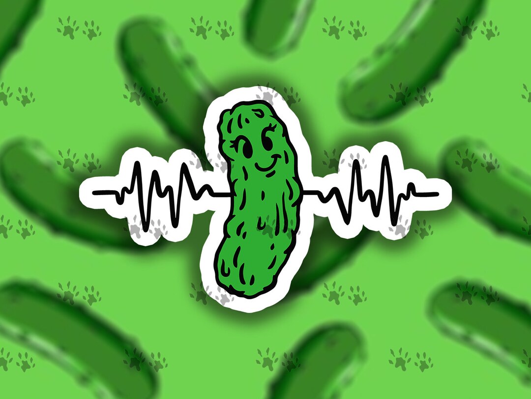 Pickle Heartbeat Sticker, Relish, Dill, Cool, Sour, Pickle Friend ...