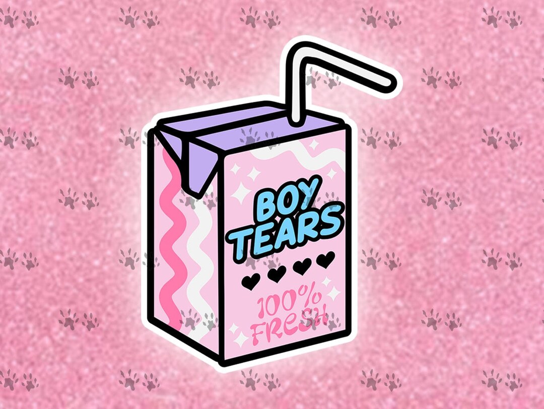 Boy Tears Sticker, Pastel, Kawaii, Funny Sticker, Humorous, No Boys ...