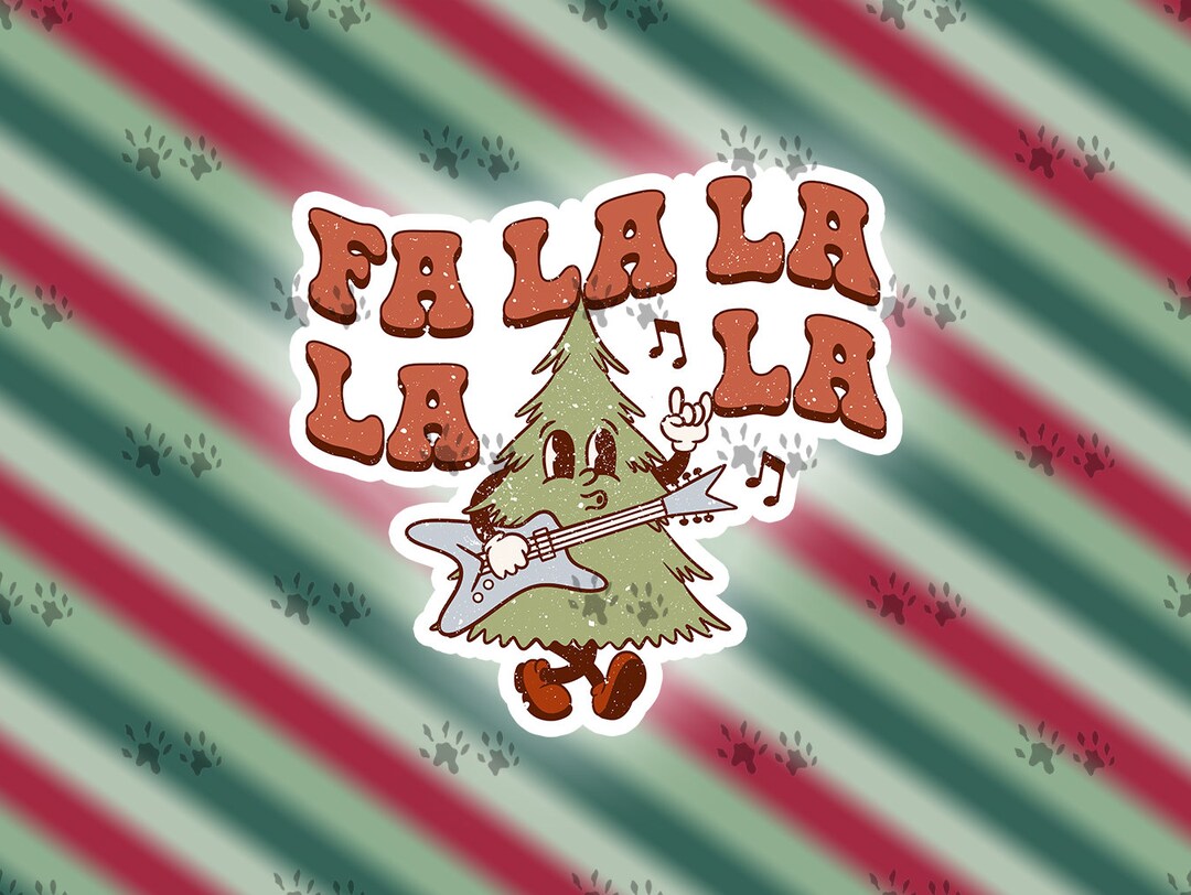 Falalalala Christmas Tree Sticker, Christmas Music, Jolly,holiday ...