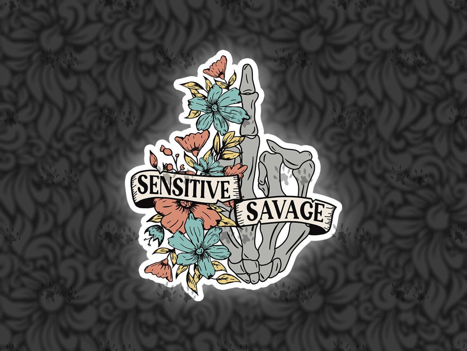 Sensitive Savage Sticker Mental Health Savage Floral - Etsy