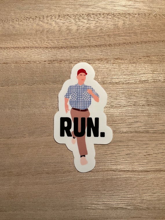 Forrest Gump Sticker WHITE Run. Sticker Run Running | Etsy