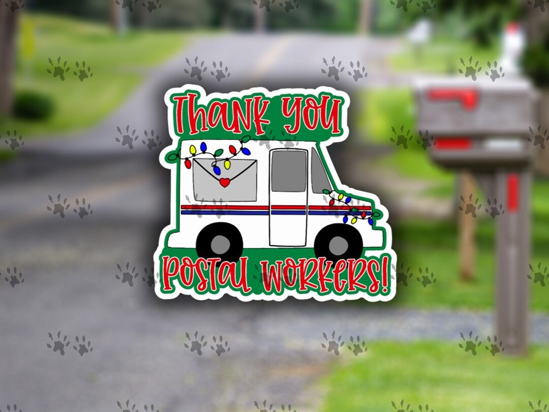Thank You Postal Workers Sticker, Holiday Theme, Postal Worker ...