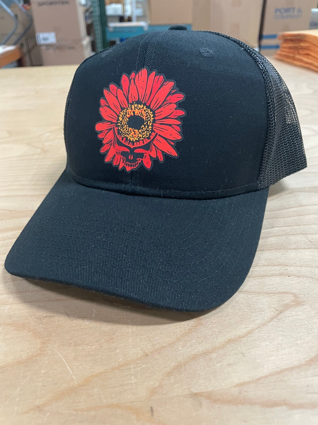 Steal Your Red Daisy Port C112 Black Mesh Back Trucker Style - Etsy