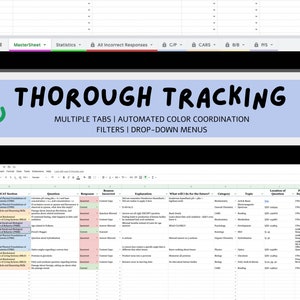 Ultimate MCAT Error Log, Google Sheets, Digital Study Tracker ...