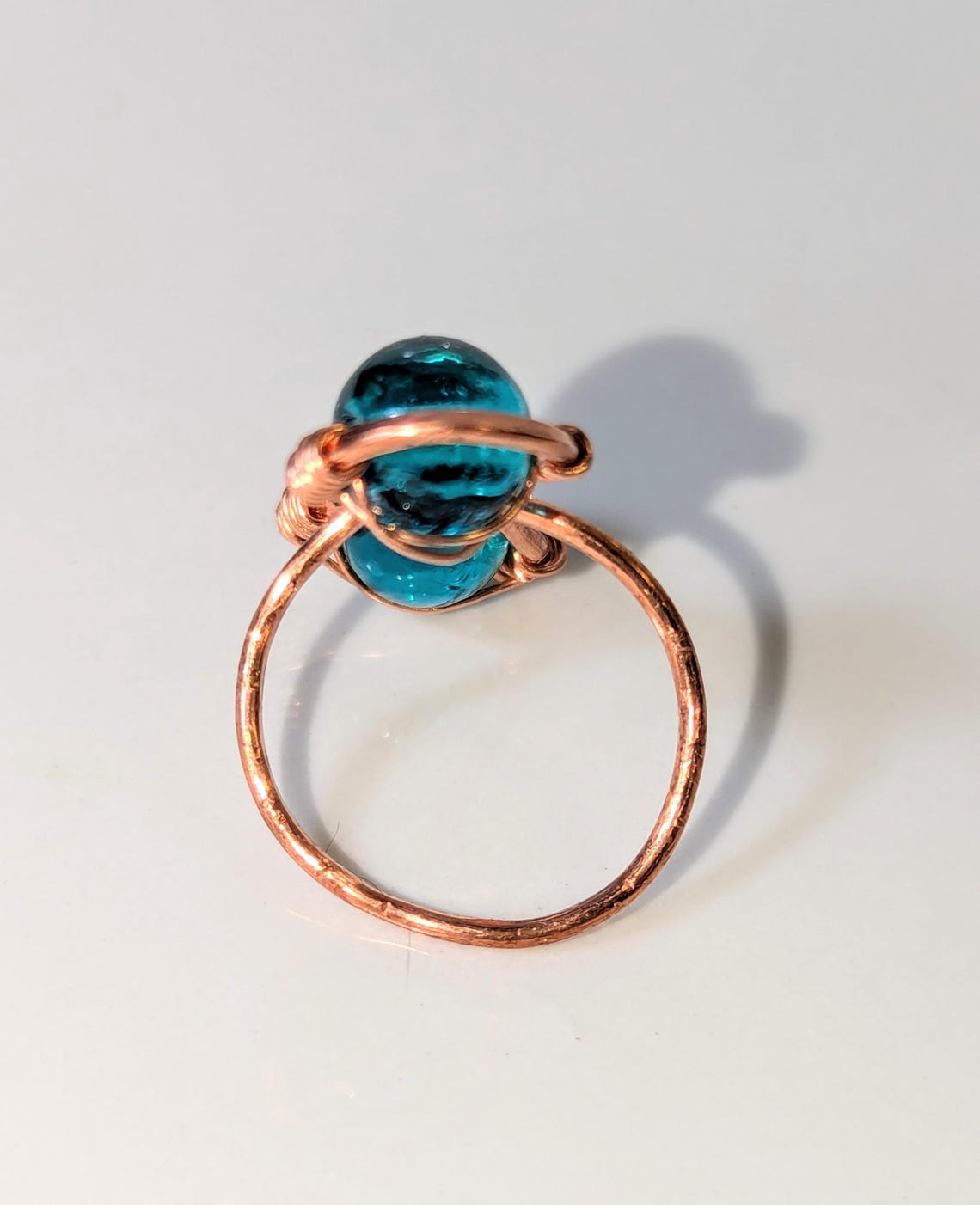 Double Orb Copper and Teal Ring Size 7 - Etsy