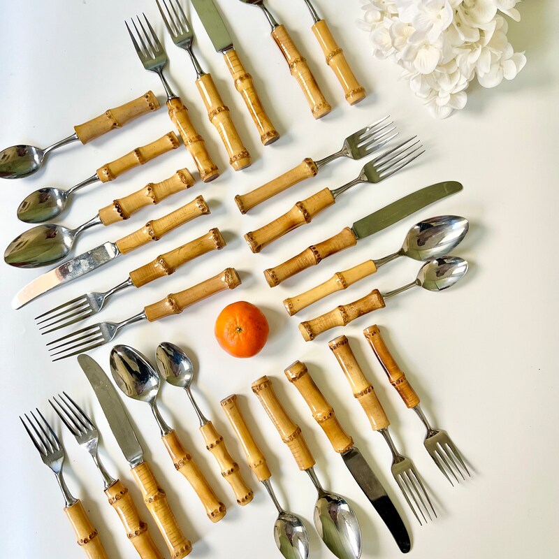 Bamboo Flatware - Etsy