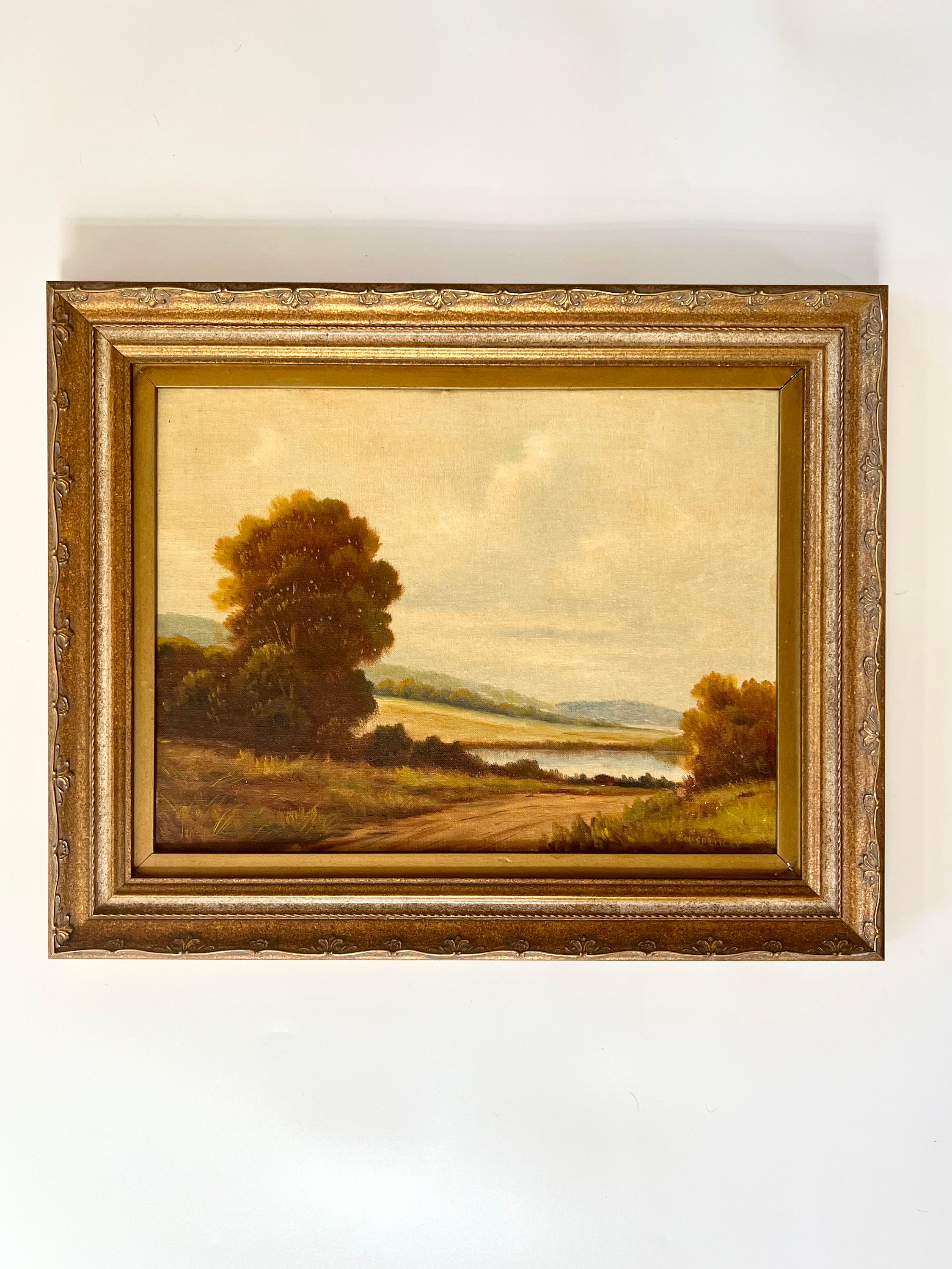 Vintage Landscape Painting Titles near Dover Signed A. Spencer - Etsy