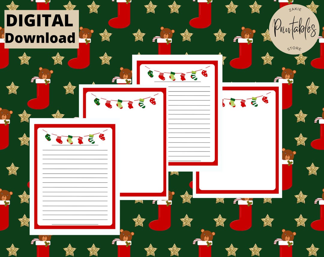 Printable Stationery Set U.S. Letter Size PDF, Instant Download ...