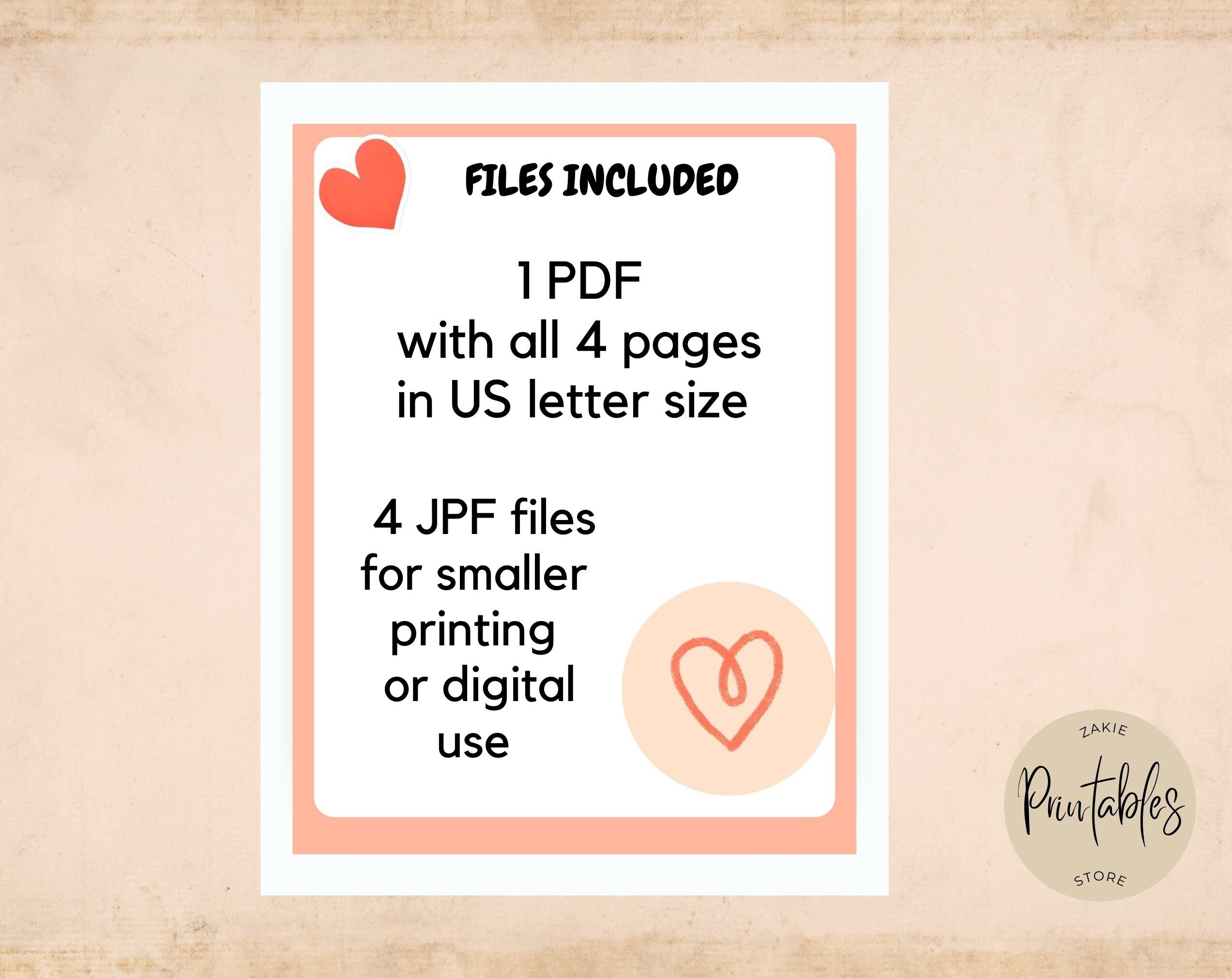 Paper Printable stationery set US letter size PDF instant download ...
