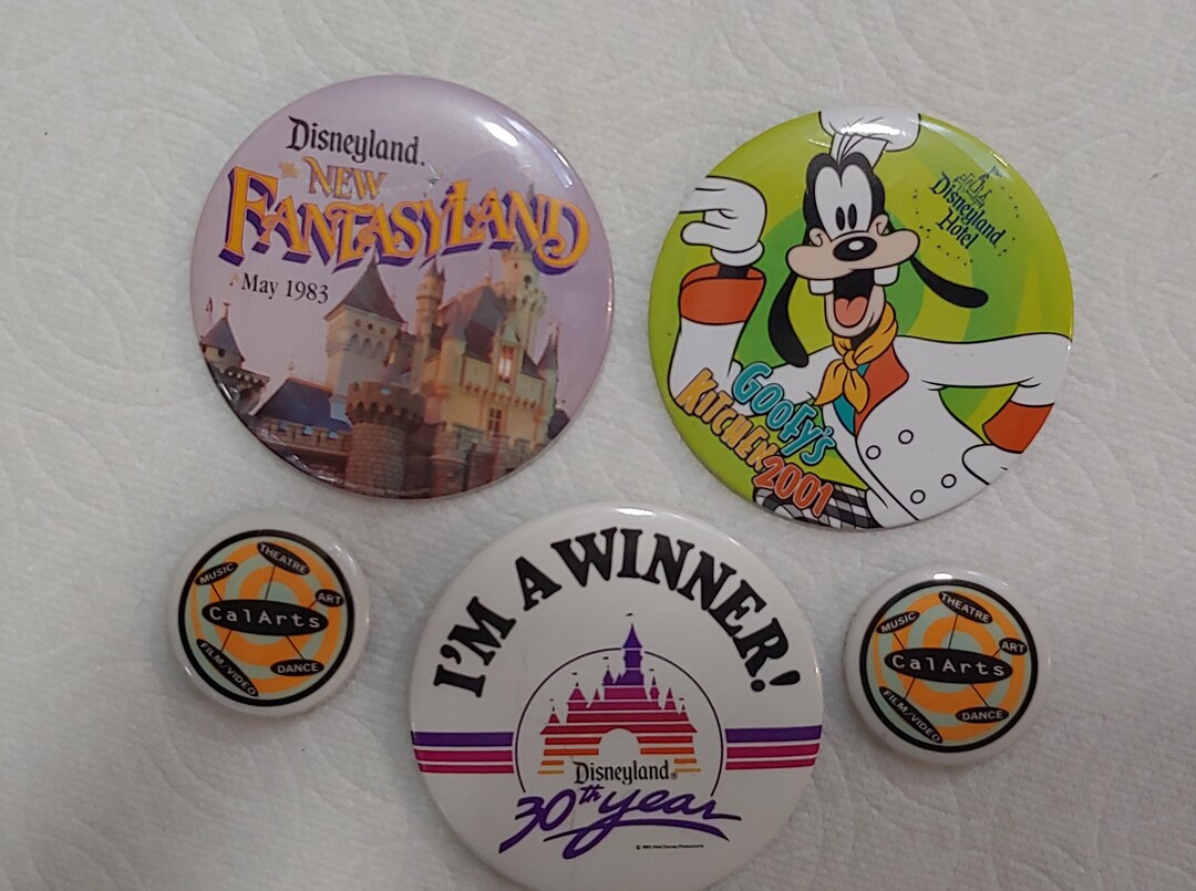 BUTTON COLLECTION of Disneyana Pin Back Buttons From the 1990s - Etsy