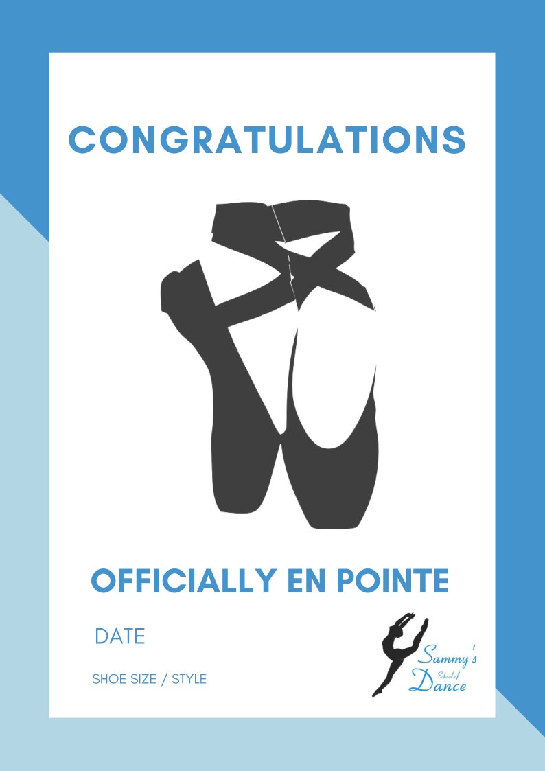 Digital En Pointe Certificate - Etsy