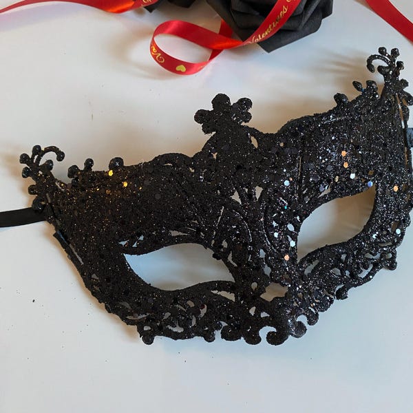 Black Masquerade Mask - Etsy UK