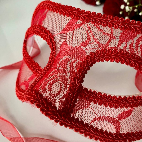 Red Masquerade Mask - Etsy