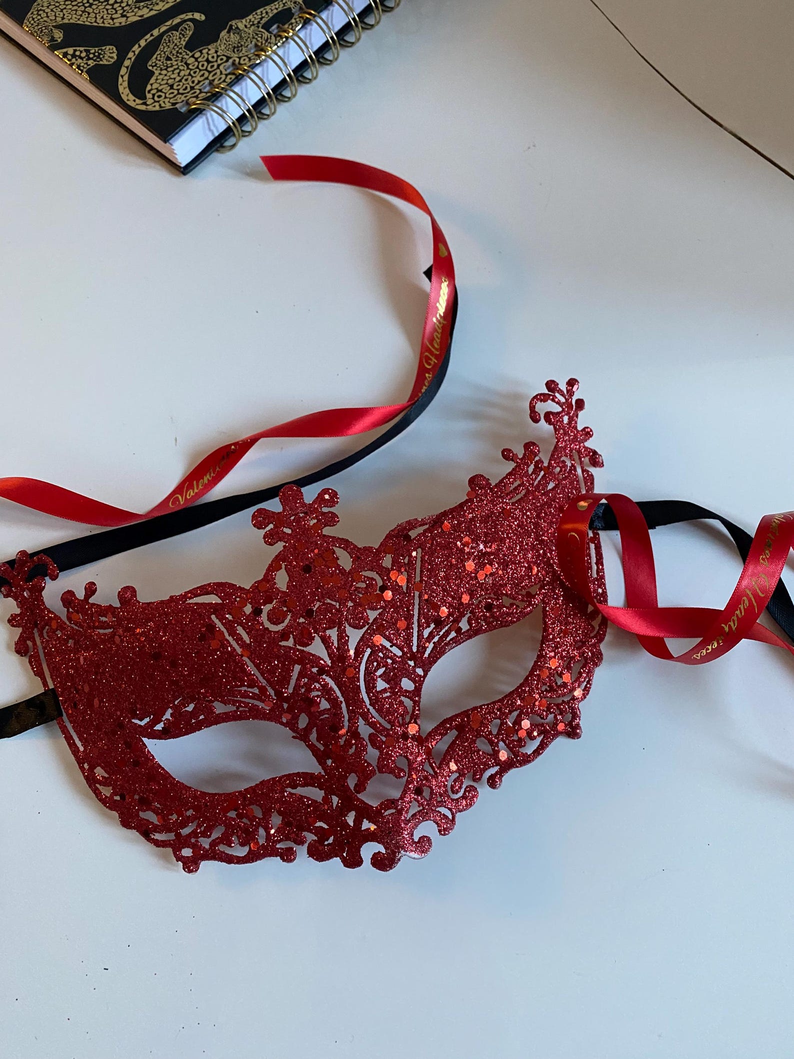 VALENTINES Red SPARKLE Venetian Eye MASK Glitter Veil Mask Masquerade ...