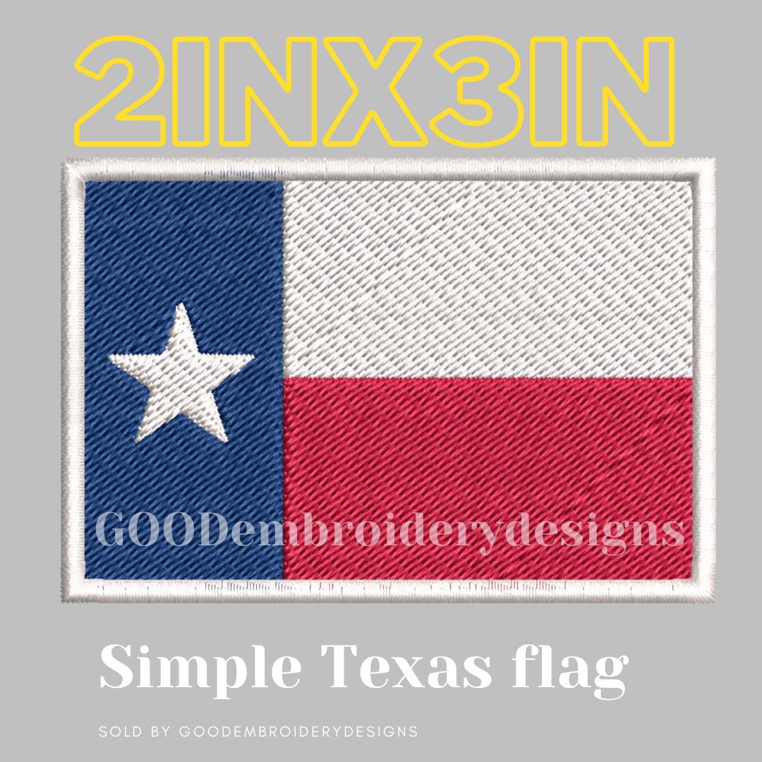 Texas Flag Embroidery Design - Etsy