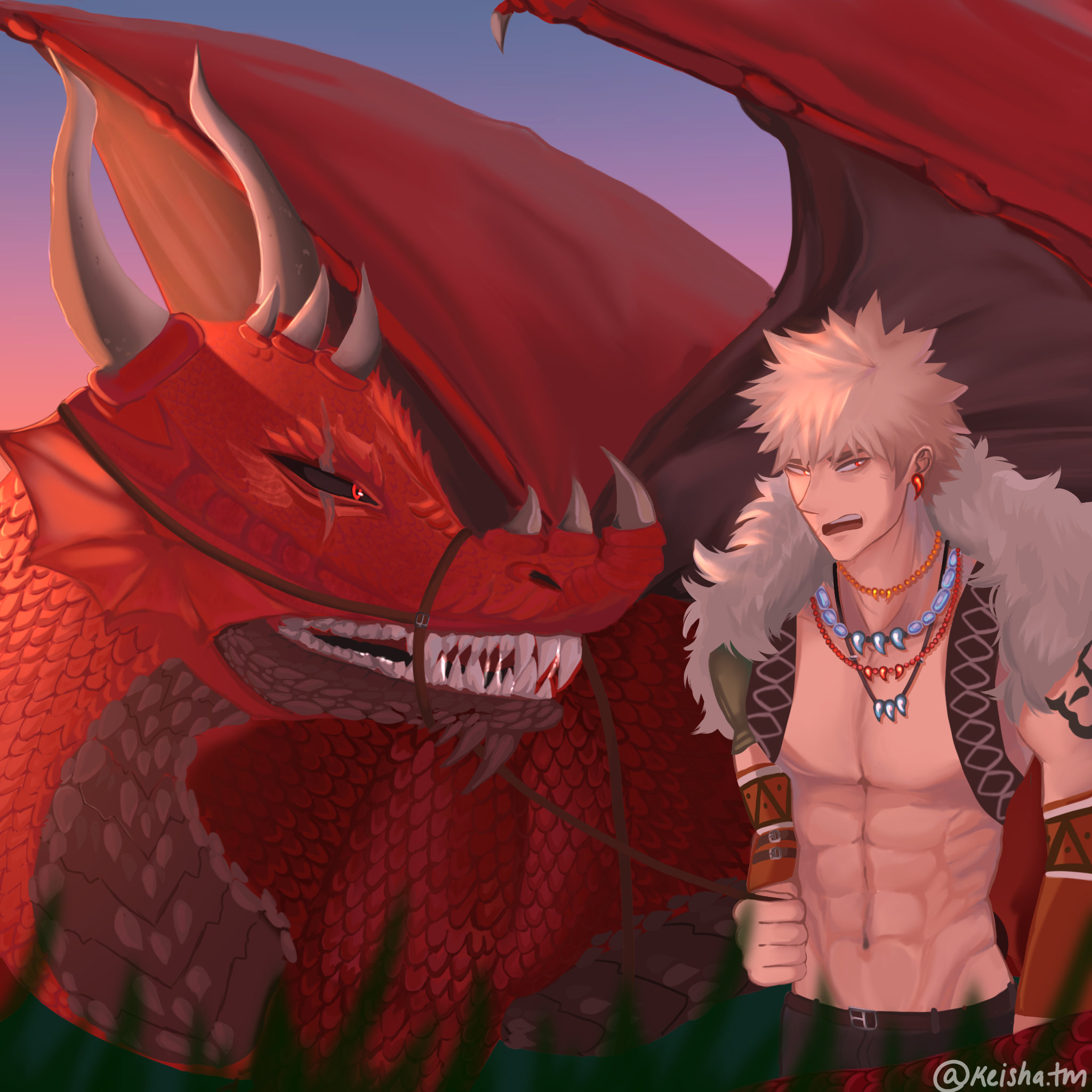 Barbarian Bakugo & Dragon Kirishima PNG and JPEG Digital | Etsy Australia