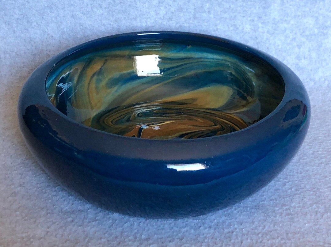 Peters & Reed Pottery / Zane Ware Wilse Blue / Marbleized Bowl 8.5 EX ...