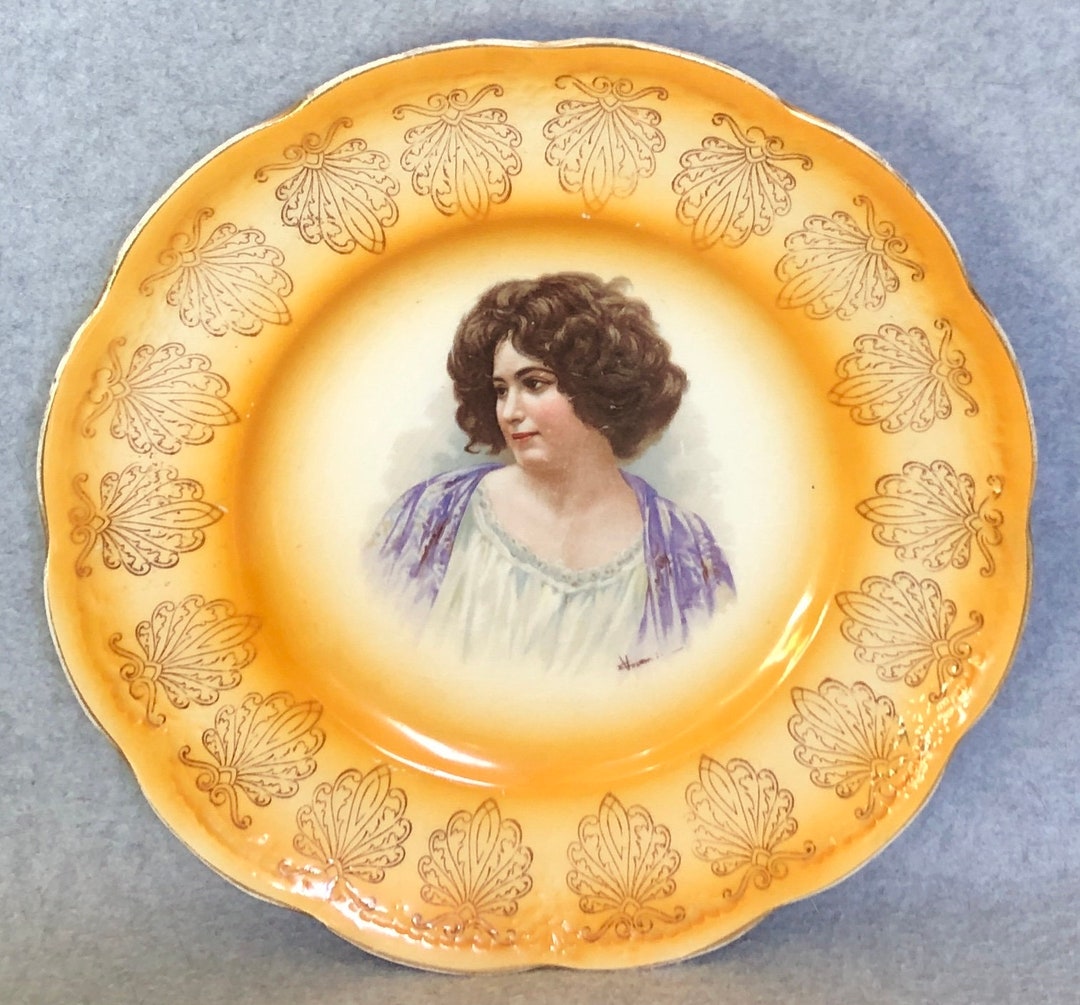Taylor, Smith & Taylor Pottery Co. Whiteware Portrait Plate 9 EX 1901 ...